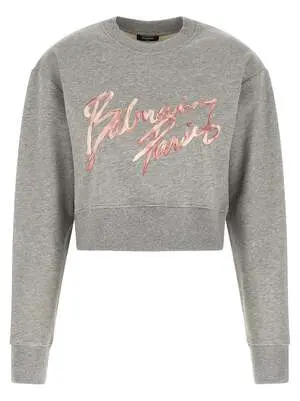Balmain Cropped Sweatshirt - Gray