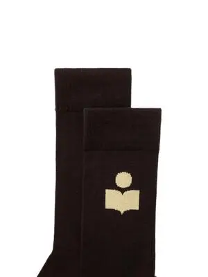 Isabel Marant Étoile Siloki Logo Socks - Brown