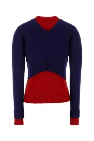 JIL SANDER Navy Wool Blend Sweater