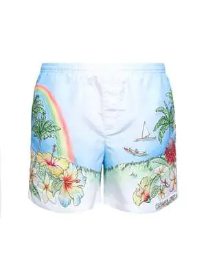 Casablanca Printed Technical Fabric Aloha Swim Shorts - Multicolor