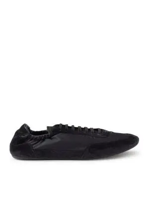 Prada Collapse Sneakers In Re-nylon And Suede - Black