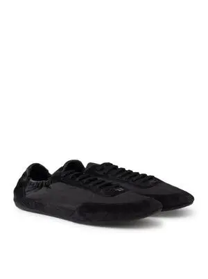 Prada Collapse Sneakers In Re-nylon And Suede - Black