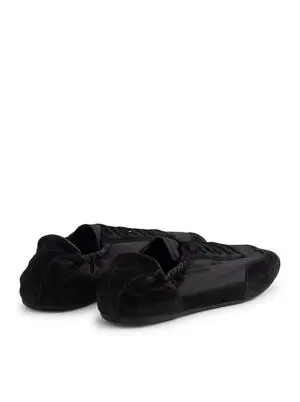 Prada Collapse Sneakers In Re-nylon And Suede - Black
