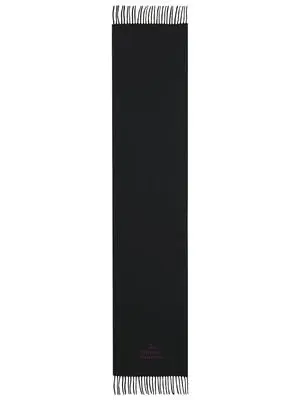 VIVIENNE WESTWOOD Embroidered Wool Scarf - Black