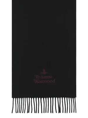 VIVIENNE WESTWOOD Sciarpa Embroidered In Lana - Black