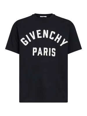 Givenchy Givenchy Men Black Cotton Givenchy Paris Embroidered T-Shirt Multicolor