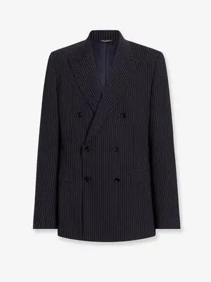 Dolce & Gabbana Martini Light Double-breasted Pinstriped Wool Blazer - Multicolor