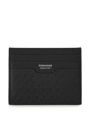 FERRAGAMO Monogram Card Holder - Black