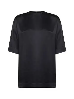 TOTEME Viscose Satin Crewneck T-shirt - Multicolor