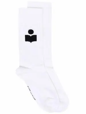 Isabel Marant Étoile Siloki Logo Socks - White