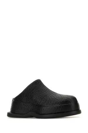 Alexander McQueen Leather Wave Slippers