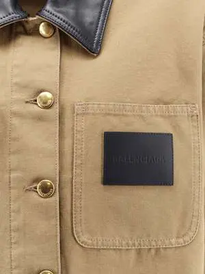 Balenciaga Workwear Cropped Canvas Jacket - Cream
