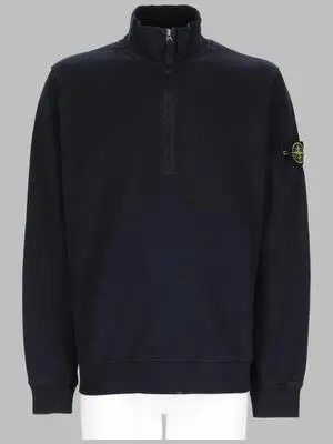 Stone Island Zip Up Sweatshirt - Blue