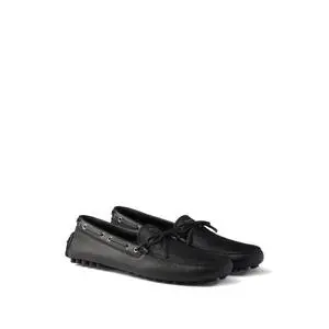 Prada Calf Leather Boat Shoes - Black