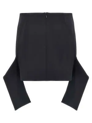 COURREGES Reversed Belt Mini Crêpe Skirt