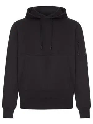 C.P. COMPANY Diagonal Raised Fleece Hooded Lens Sweatshirt - Black