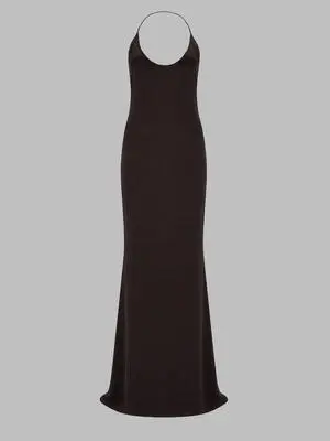 TOM FORD Silk Halter Maxi Dress - Brown