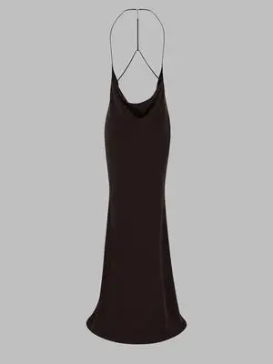 TOM FORD Silk Halter Maxi Dress - Brown