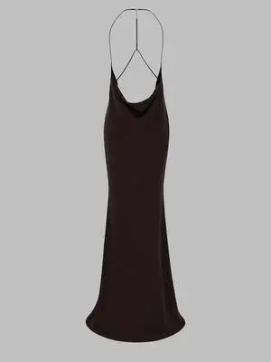 TOM FORD Silk Halter Maxi Dress - Brown