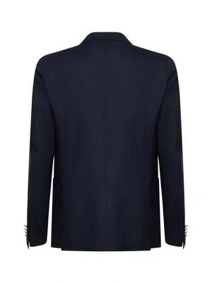 Tagliatore Blue Stretch Virgin Wool Montecarlo Double-breasted Blazer