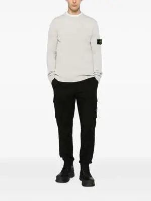 Stone Island Crewneck Sweater With Ribbed Trims