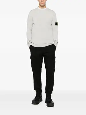Stone Island Crewneck Sweater With Ribbed Trims - Multicolor