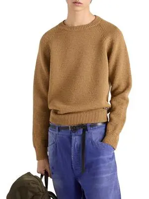 Prada Crew Neck Sweater In Virgin Wool