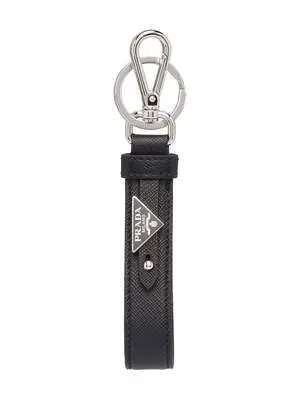 Prada Portachiavi In Pelle Saffiano - Black