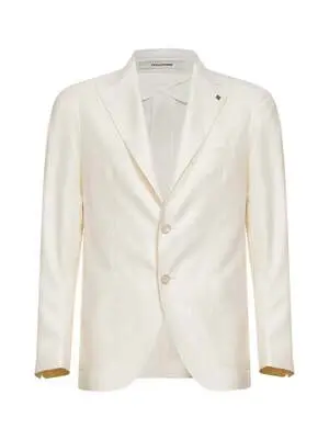 Tagliatore Cream Silk Blend Single-breasted Montecarlo Blazer - Multicolor