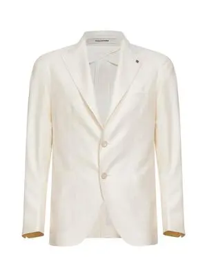 Tagliatore Cream Silk Blend Single-breasted Montecarlo Blazer - Multicolor