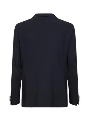 Tagliatore Blue Virgin Wool Vesuvio Single-breasted Blazer