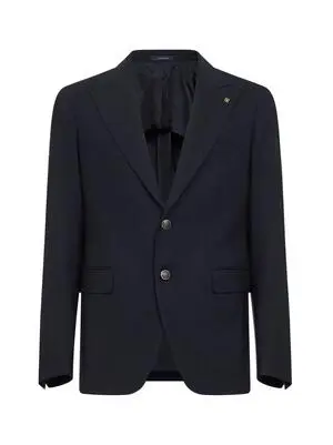 Tagliatore Blue Virgin Wool Vesuvio Single-breasted Blazer - Multicolor