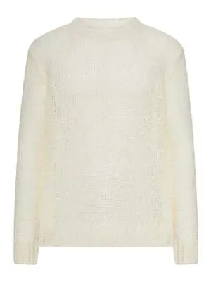 JIL SANDER Perforated Crew Neck Sweater - Multicolor