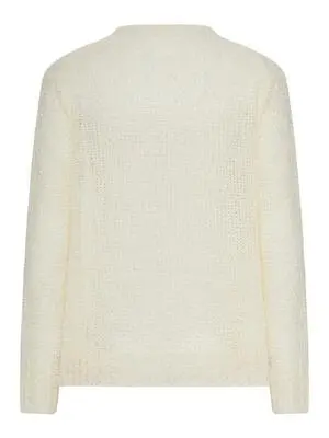 JIL SANDER Perforated Crew Neck Sweater - Multicolor