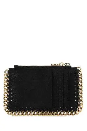 Stella McCartney Shaggy Deer Falabella Card Holder - Black