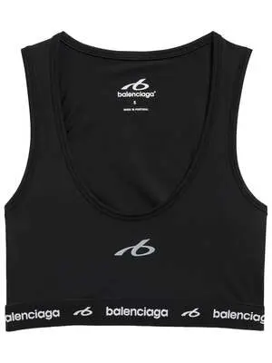 Balenciaga Techwear Bra Tank Top In Technical Fabric - Black