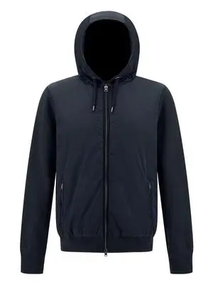Herno Herno Men Piqué Knit And Nylon Jacket Blue