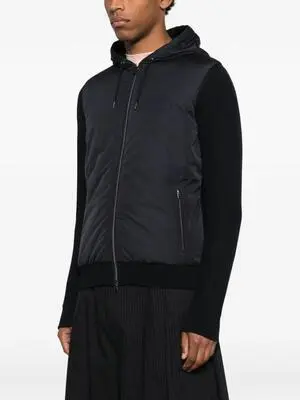 Herno Piqué Knit And Nylon Jacket - Blue