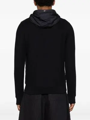 Herno Piqué Knit And Nylon Jacket - Blue