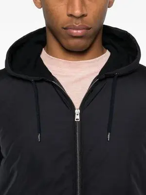Herno Piqué Knit And Nylon Jacket - Blue