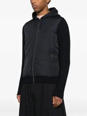Herno Piqué Knit And Nylon Jacket - Blue