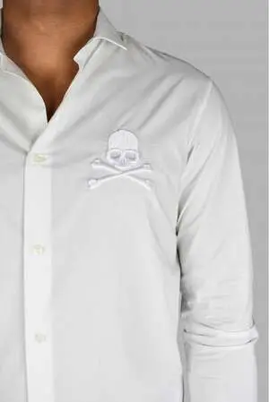 Philipp Plein Diamond Cut Ls Skull Shirt
