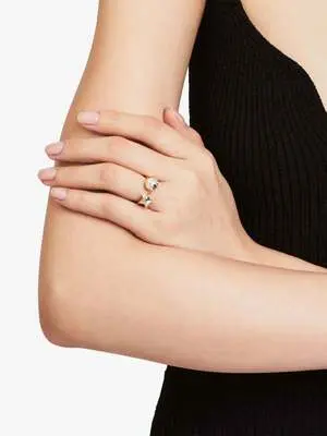 JIMMY CHOO Crystal Star And Pearl Ring - Silver