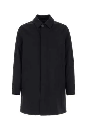 Herno Navy Polyester Raincoat - Blue