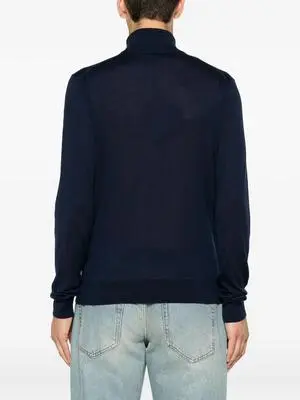 Etro Fuji Knitted Quarter Zip Jumper - Blue