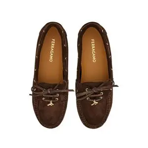 FERRAGAMO Suede Loafers - Brown