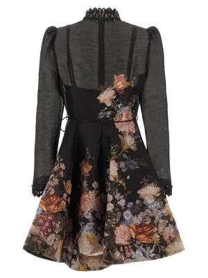 Zimmermann Embellished Linen-silk Mini Dress - Multicolor