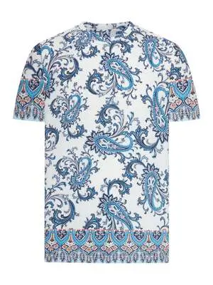 Etro Rome Cotton T-shirt With Placed Print - Multicolor