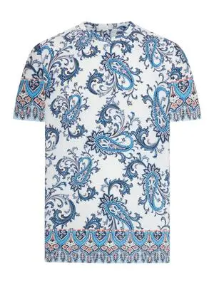Etro Rome Cotton T-shirt With Placed Print - Multicolor