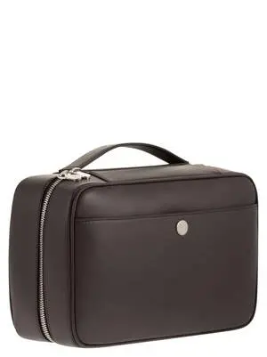 Brunello Cucinelli Smooth Leather Beauty Case With Logo